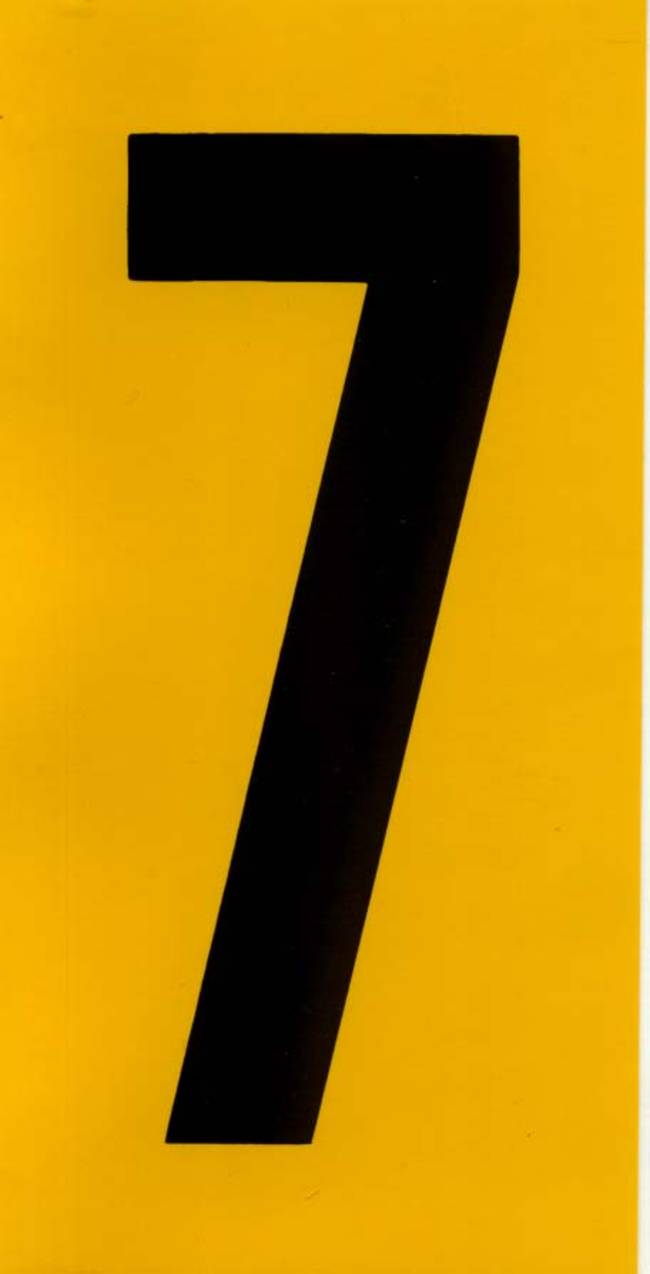 NUMBER 7 BLACK & YELLOW ADHESIVE 120MM