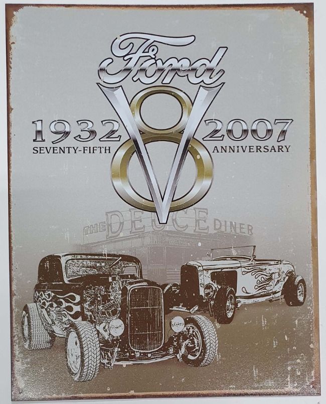 METAL GARAGE SIGN FORD 1932-2007 [REPLICA]