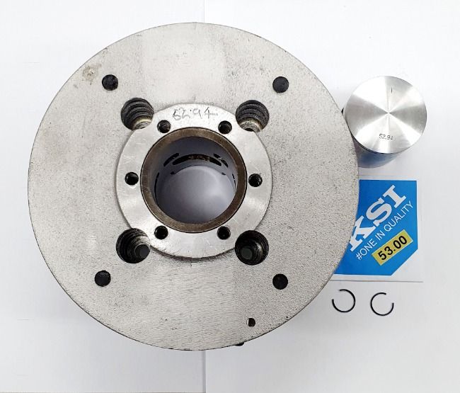 ARC AIR COOLED CYLINDER S/HAND , HONED AND NEW ARC 52.94 PISTON AND RING